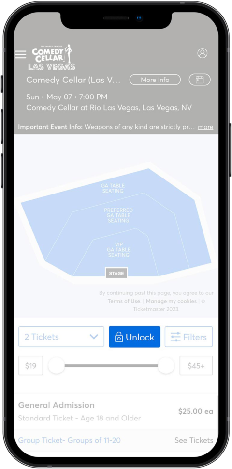 Ticketmaster Code - Comedy Cellar
